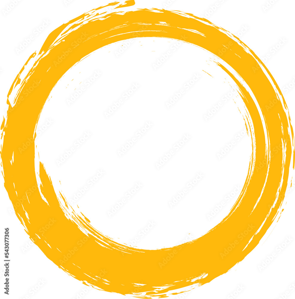 Orange circle brush stroke vector isolated on white background. Orange ...