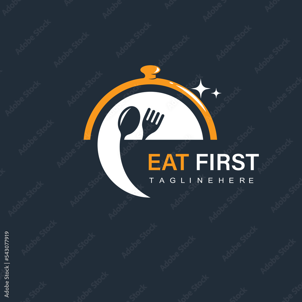 eat or food logo with the concept design of forming the letter e vector ...
