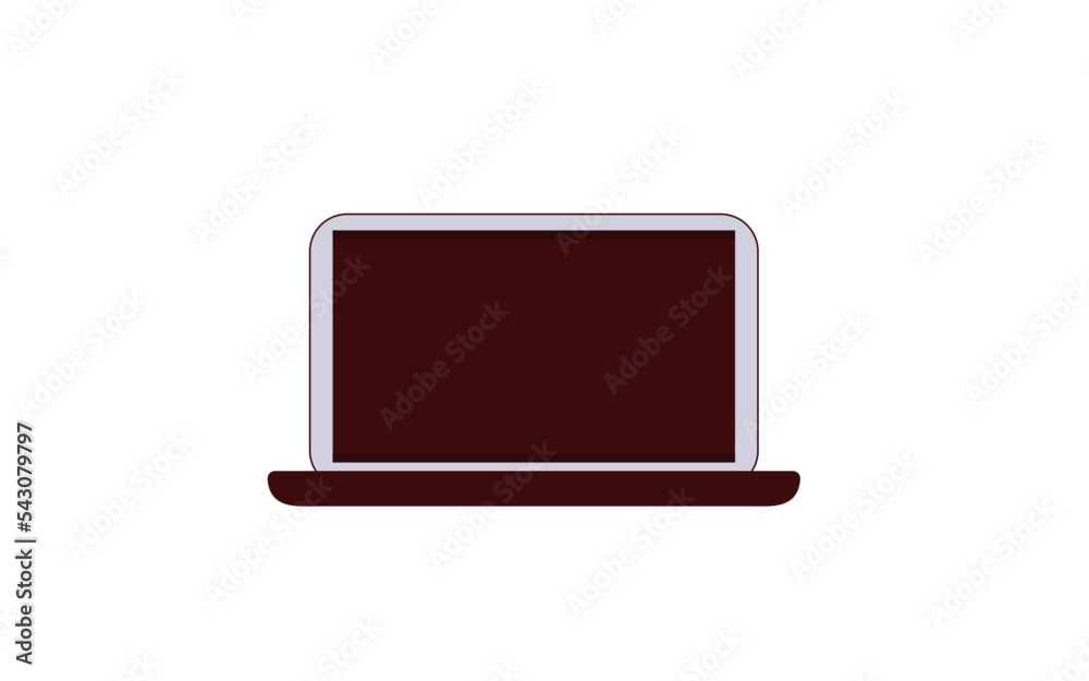 Laptop Flat Design Icon Vector Illustration., Computer Sign, Digital ...