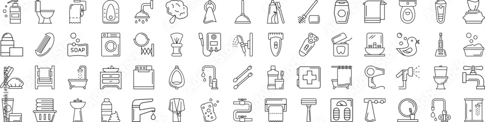 Bathroom icons collection vector illustration design Stock Vector ...