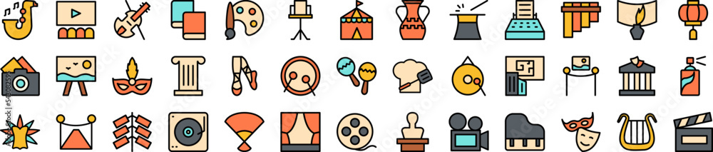Cultural activities icons collection vector illustration design Stock ...