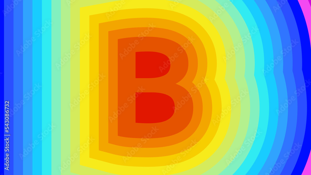 Vector graphic of letter B rainbow background. Alphabet letter B banner ...