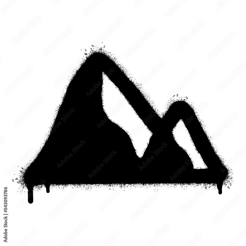 Spray Painted Graffiti mountain icon Sprayed isolated with a white ...