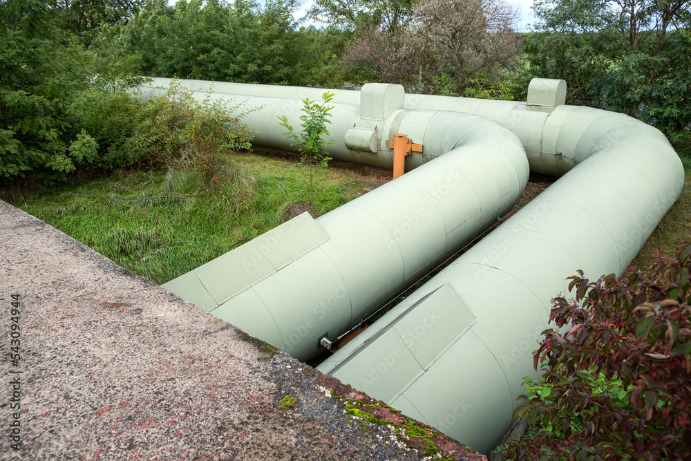 natural gas pipelines Stream in Europe. Curve tube. oil and gas ...