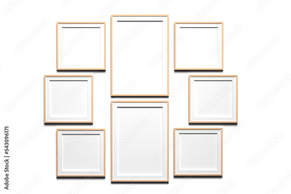 Transparent PNG illustration mockup template with eight frames - square ...