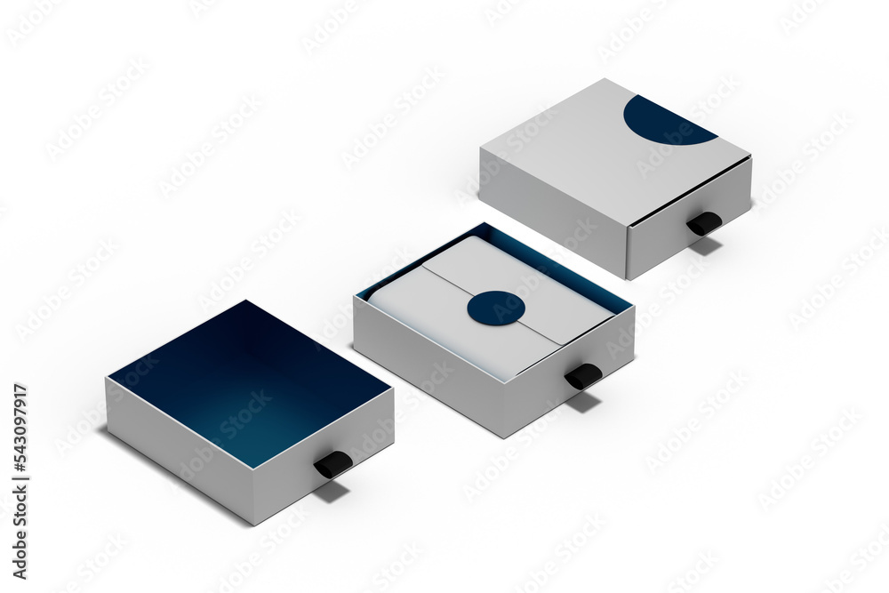 Transparent PNG illustration mockup template with three gift packaging ...