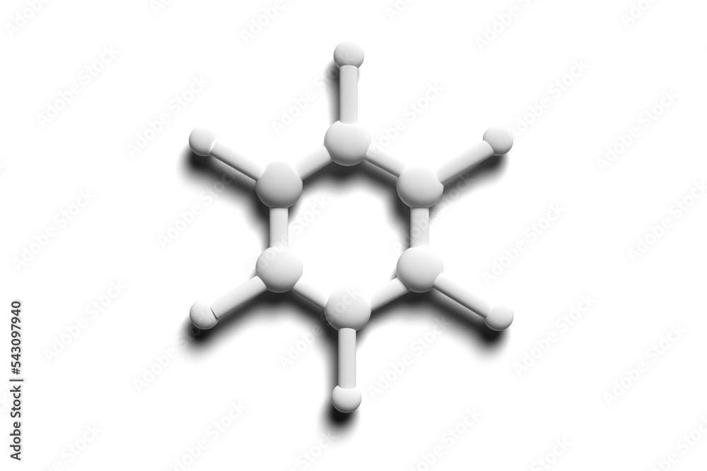 Transparent PNG illustration with chemical molecule benzene with white ...