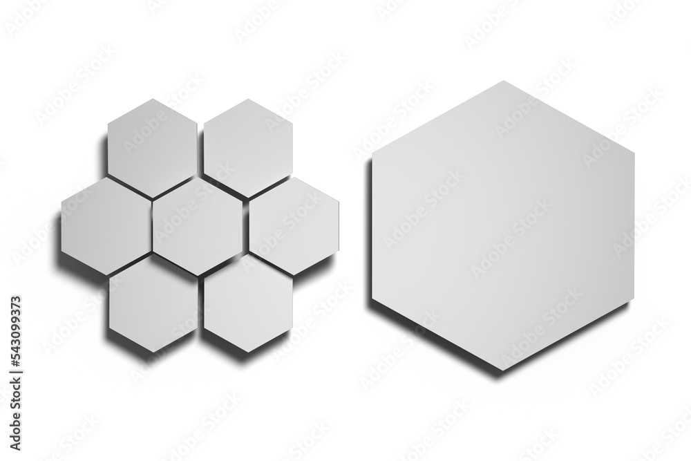 Transparent PNG illustration mockup template with hexagonal shapes ...