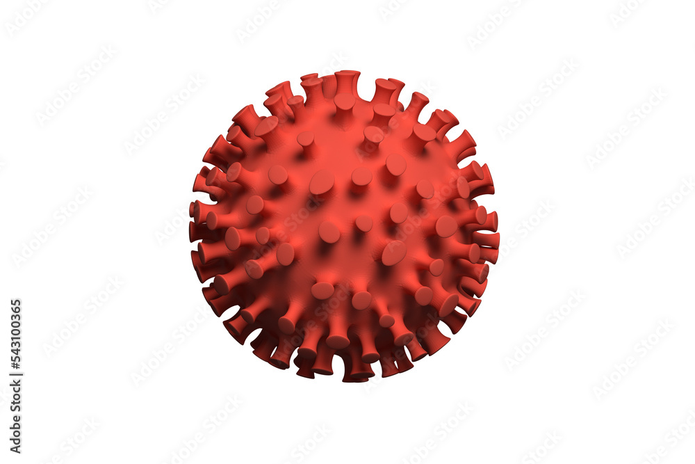 Transparent PNG illustration with one red large virus with spikes ...