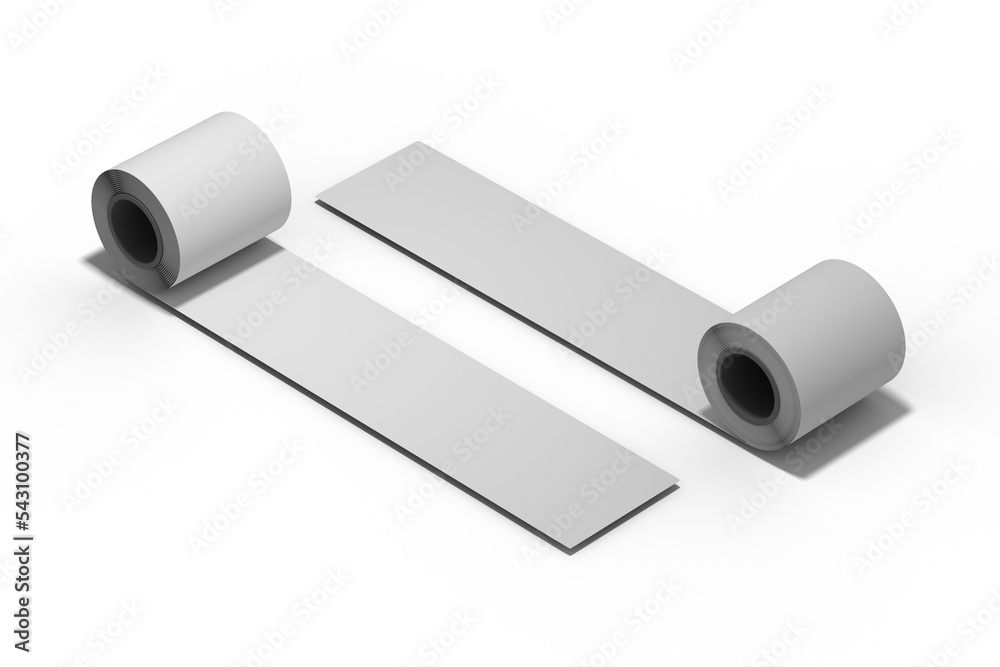 Transparent PNG mockup with two long paper rolls Stock Illustration ...