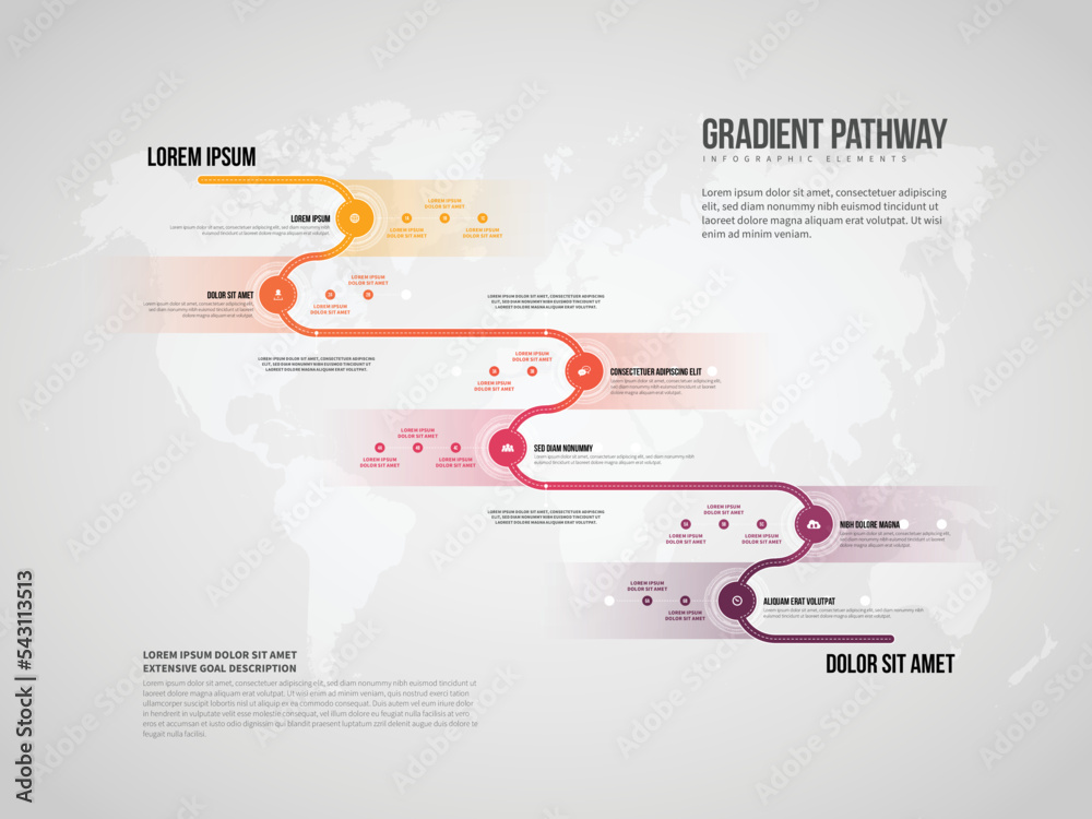 Gradient Pathway Infographic Stock Vector | Adobe Stock