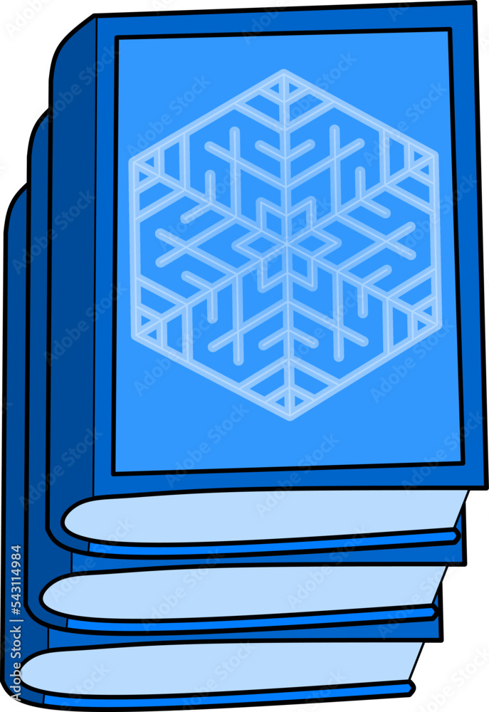 Stack of winter books isolated vector illustration. Stacked winter ...