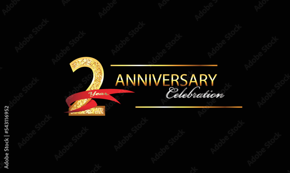 2 Year Anniversary celebration Vector Design. 2nd Anniversary ...