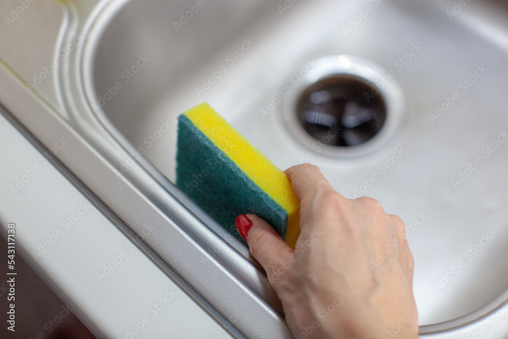 Sponge for washing dishes. Storage ideas, sink in the kitchen. Order ...