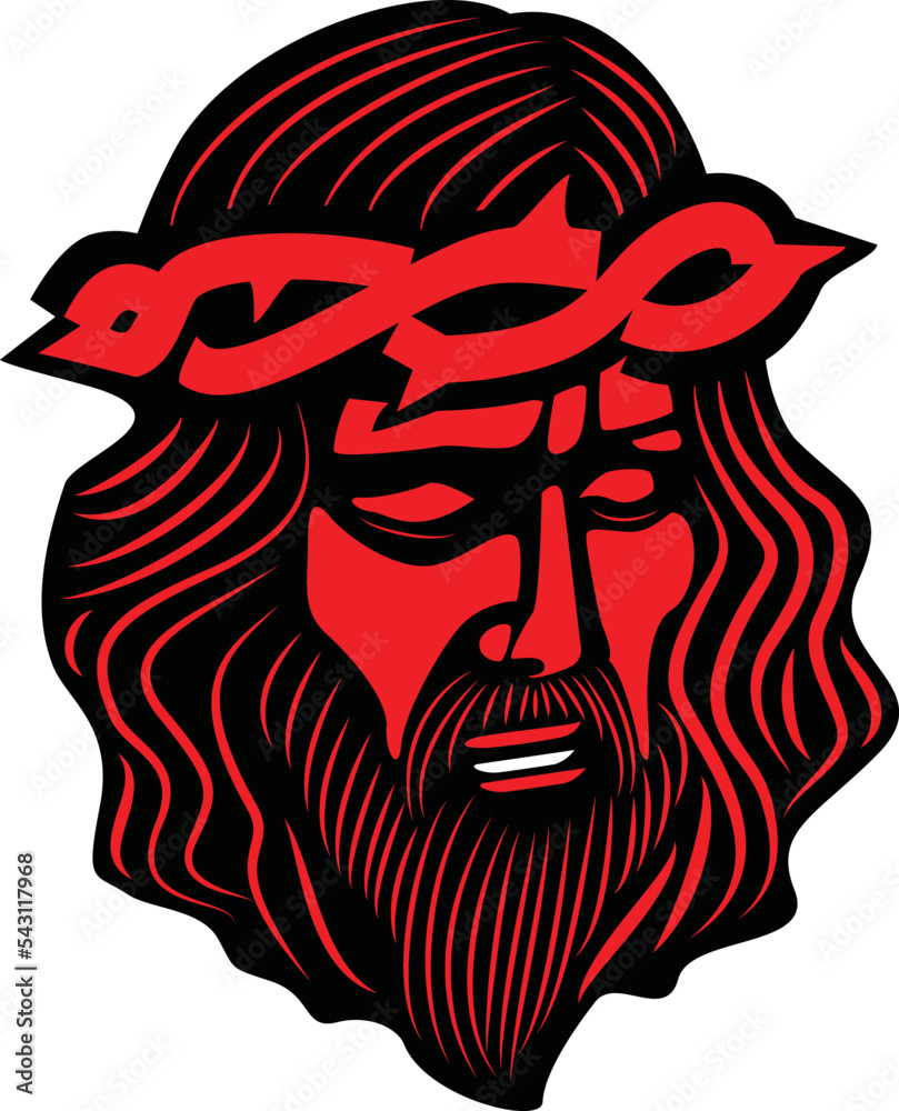 Vector Image Of Jesus Christ In Red Color, Isolated On Transparent ...