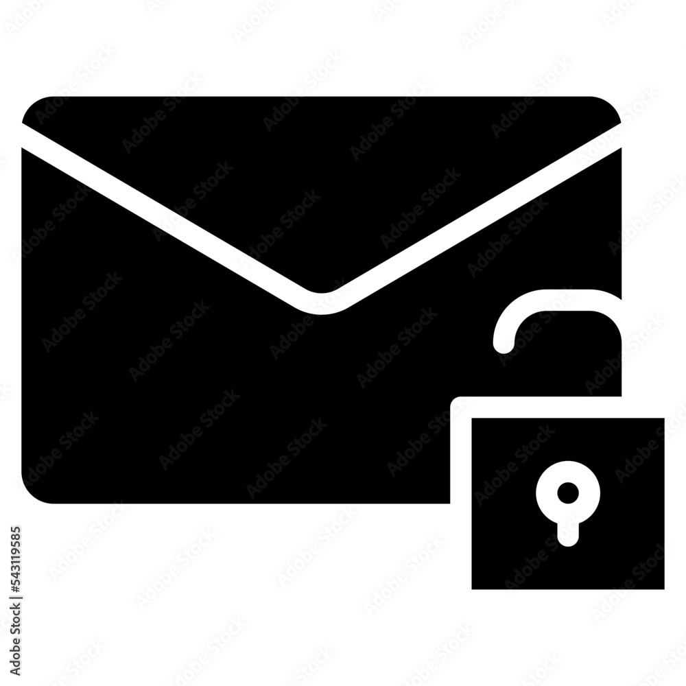 unlock email communication management icon Stock Vector | Adobe Stock
