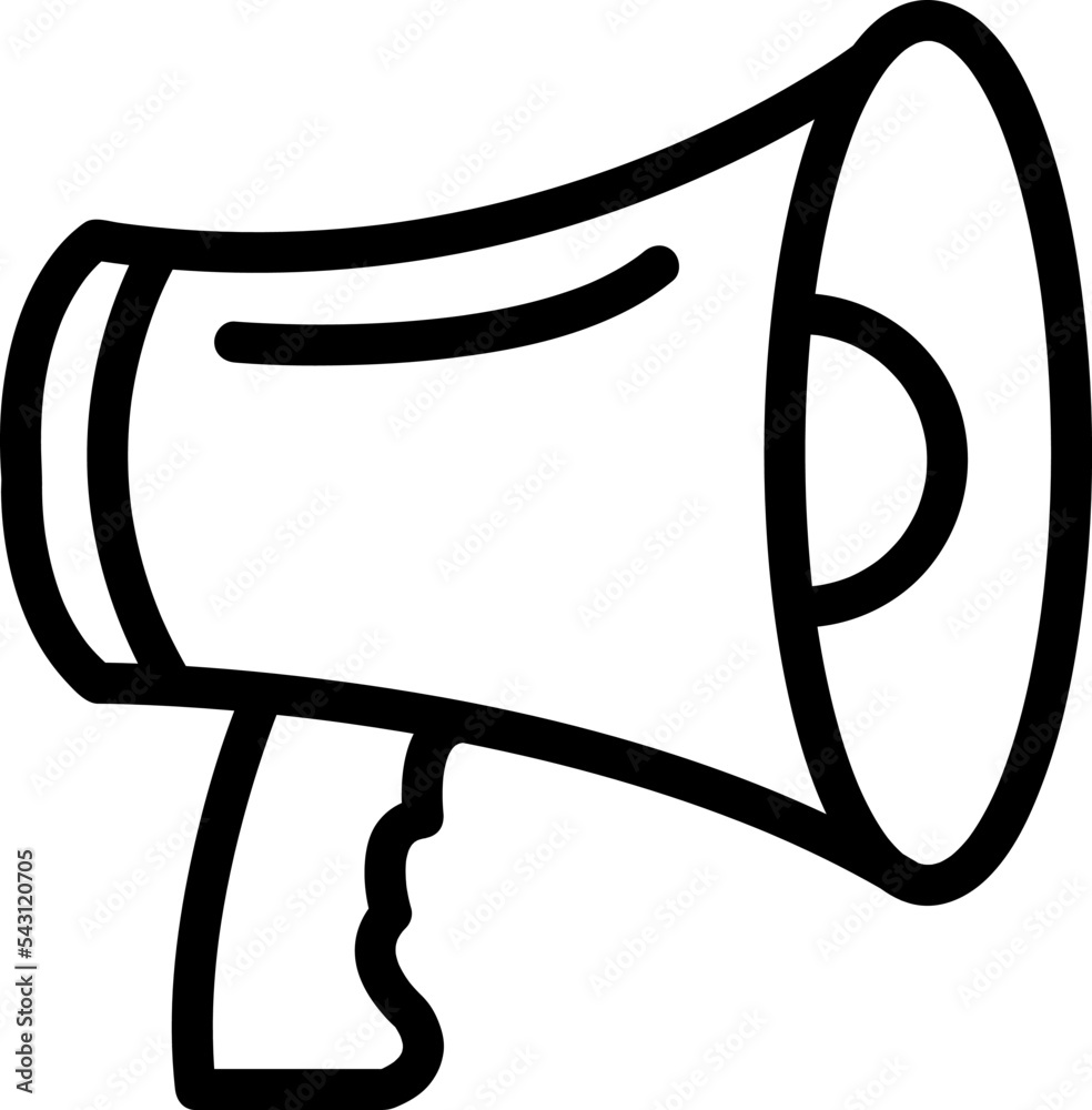 Megaphone, bullhorn icon. Loudspeaker line and glyph version, outline ...