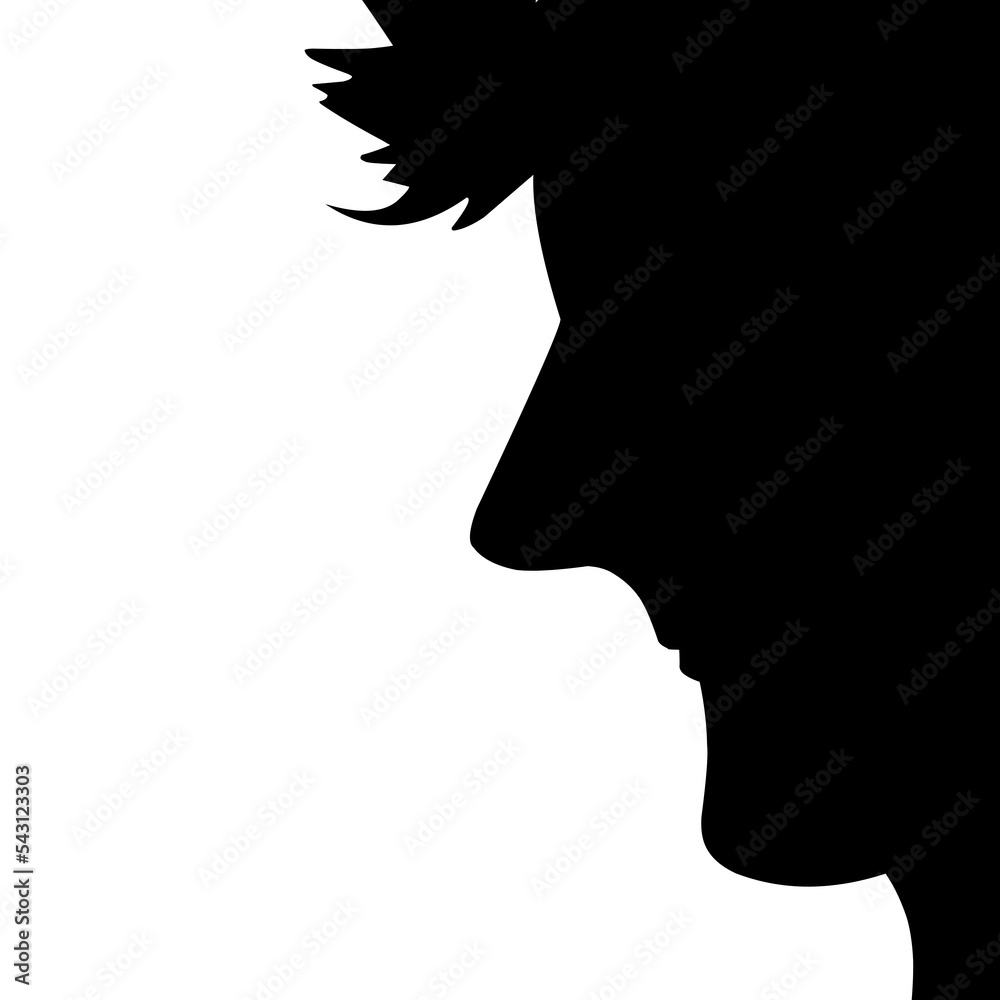 Transparent png image of a man's head silhouette Stock Illustration ...