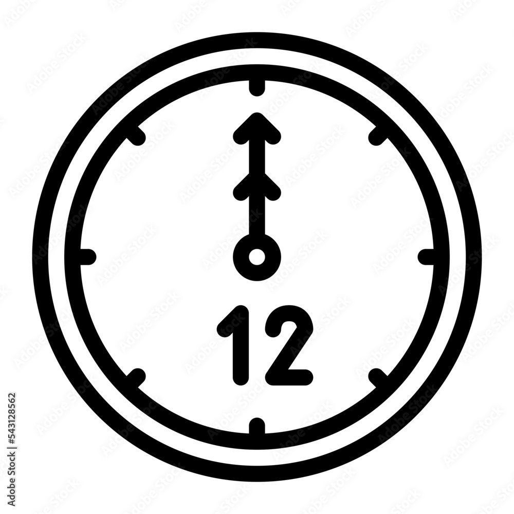 12am date time schedule icon Stock Vector | Adobe Stock
