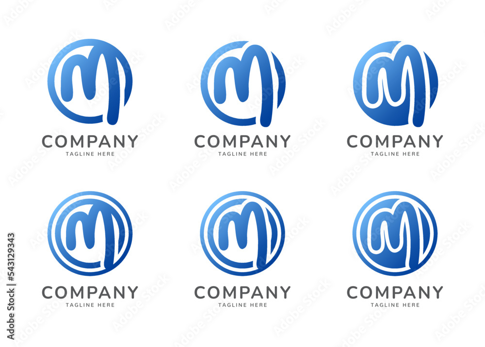 Letter M rounded monogram logo Stock Vector | Adobe Stock