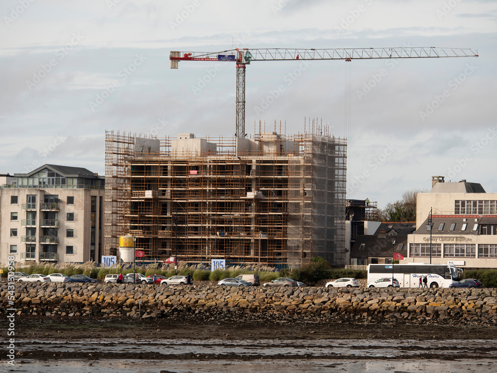 Galway, Ireland - 27.10.2022: Construction site in Salthill area of the ...