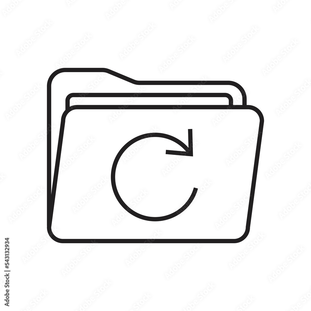 Refresh folder icon design. isolated on white background. vector ...