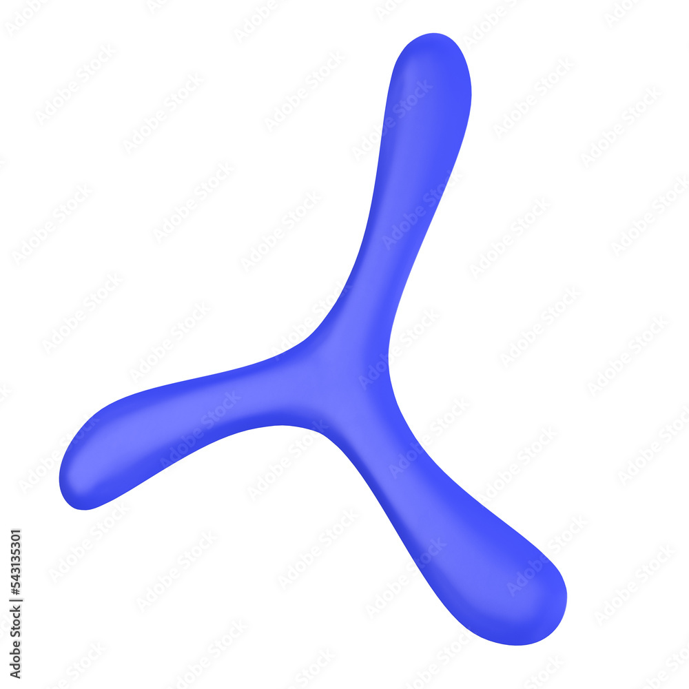 3d rendering illustration of a tri-blade boomerang Stock Illustration ...