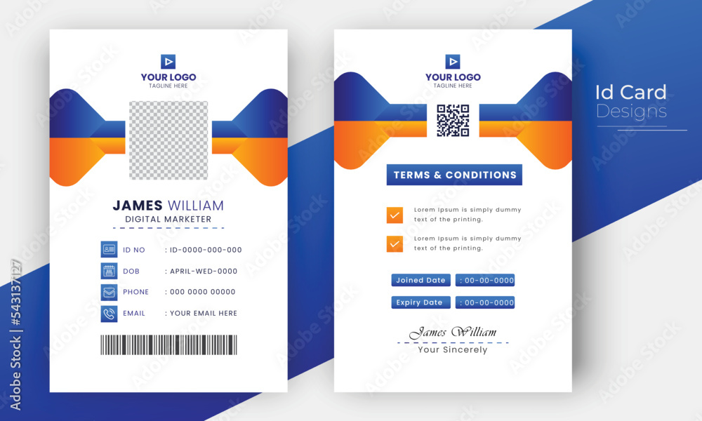 Abstract professional id card design templates Stock Vector | Adobe Stock