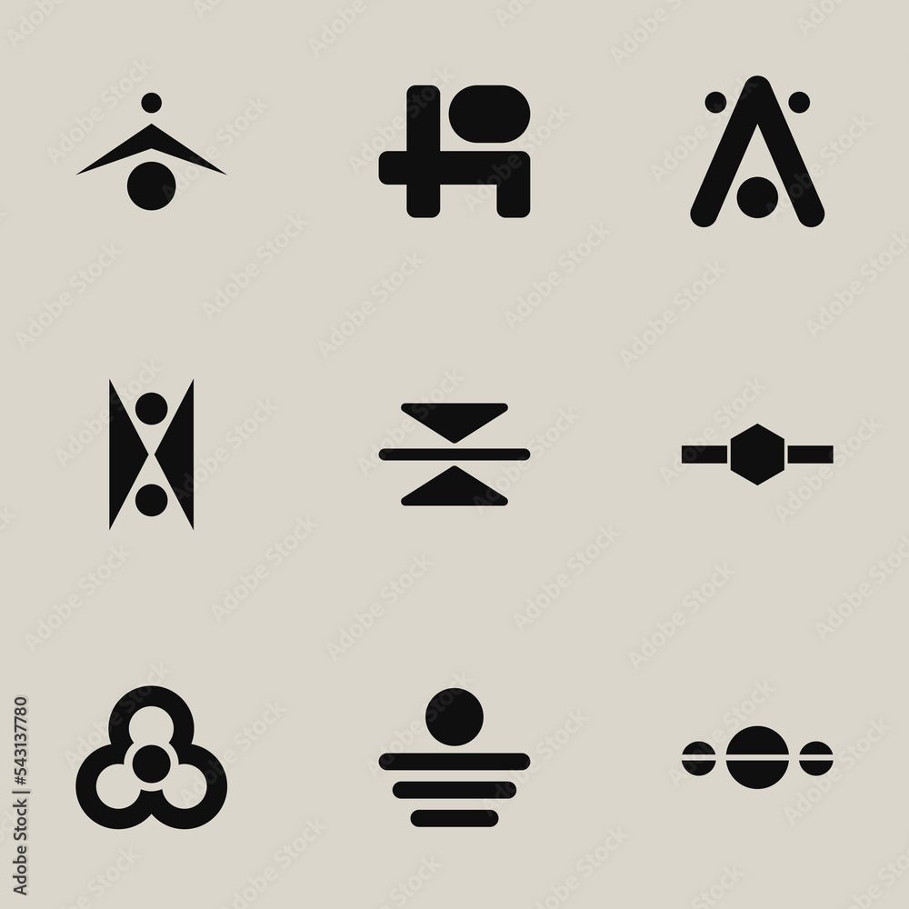 Original examples of vector logos Stock Vector | Adobe Stock