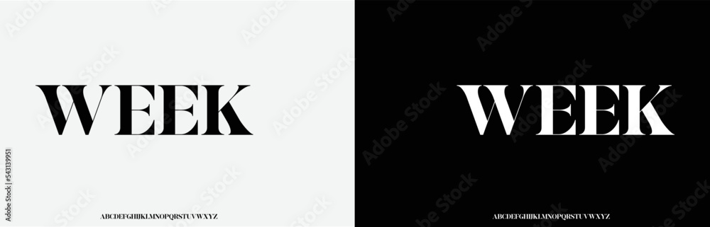 WEEK Modern Bold Font. Regular Italic Number Typography urban style ...