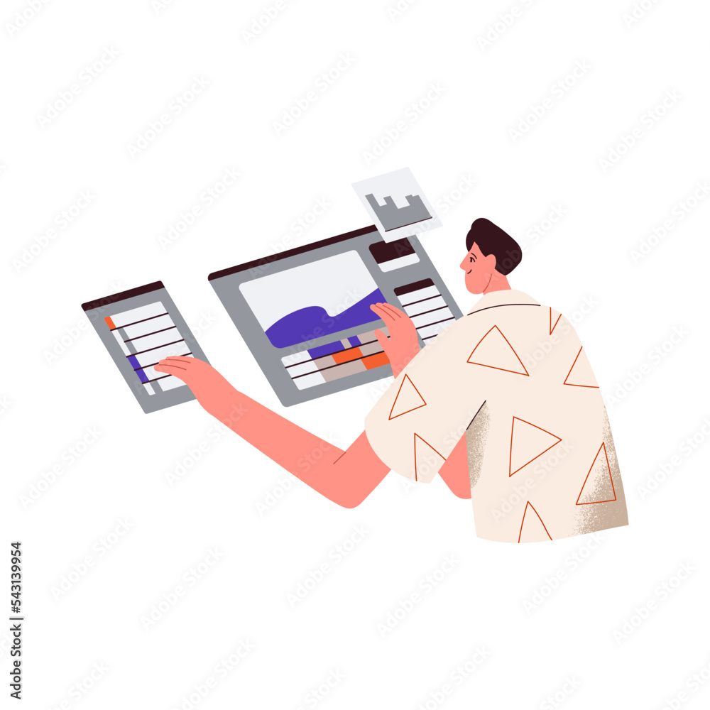 Digital artist, painter, illustrator drawing, painting on tablet PC ...