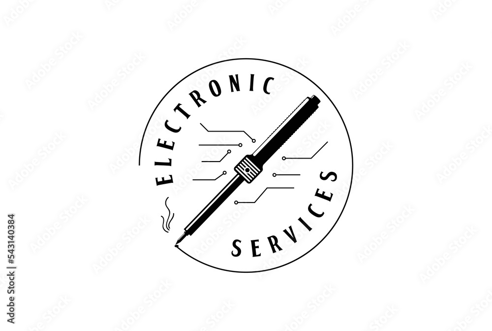 Retro Vintage Electronic Solder for Service Workshop Logo Stock Vector ...
