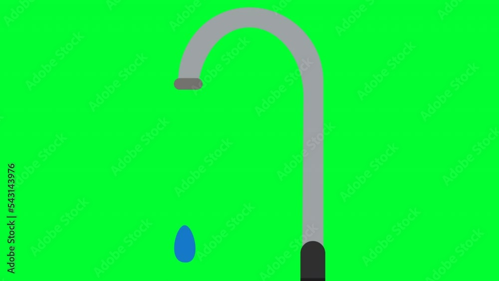 Water tap droping water Green screen animation.flow tap and falling ...