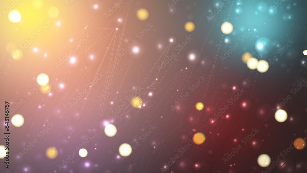 Blue abstract technology background with particles and plexus connected ...