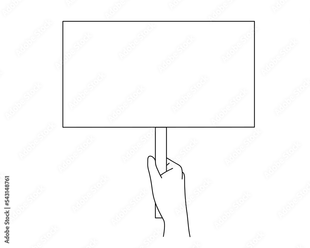 Hand is holding poster,palm with placard.Showing social message ...