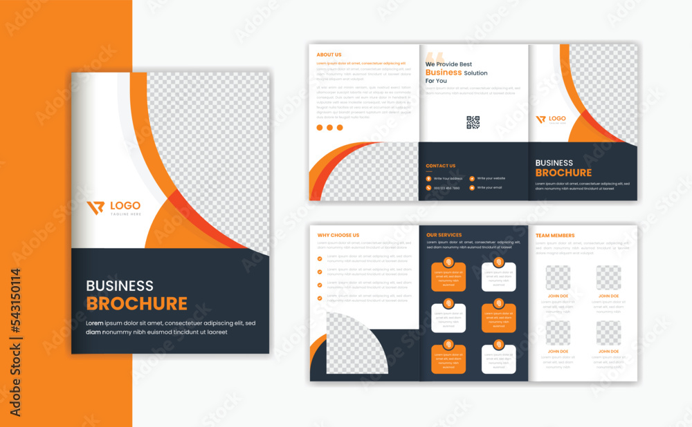 Corporate trifold A5 brochure design template, business brochure layout ...