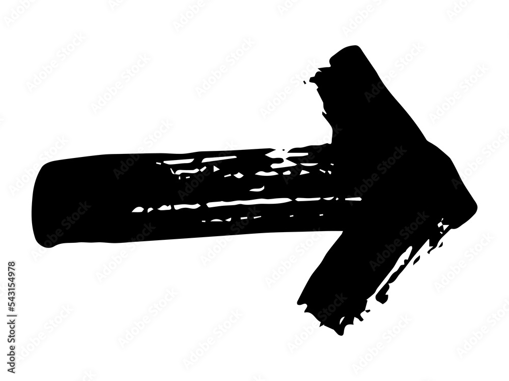 Hand drawn ink arrow illustration in sketch style. Business doodle ...