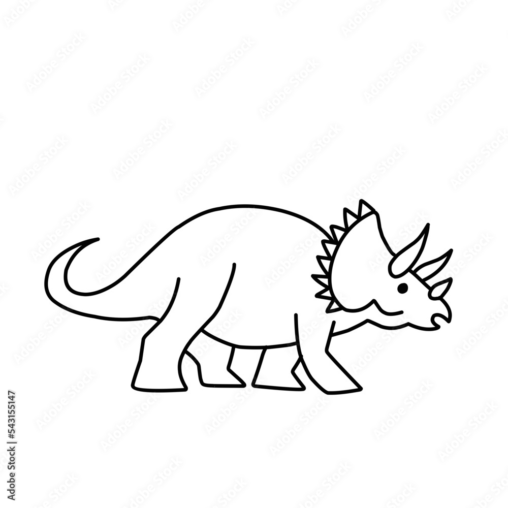 Dinosaur Vector Outline Stock Vector | Adobe Stock