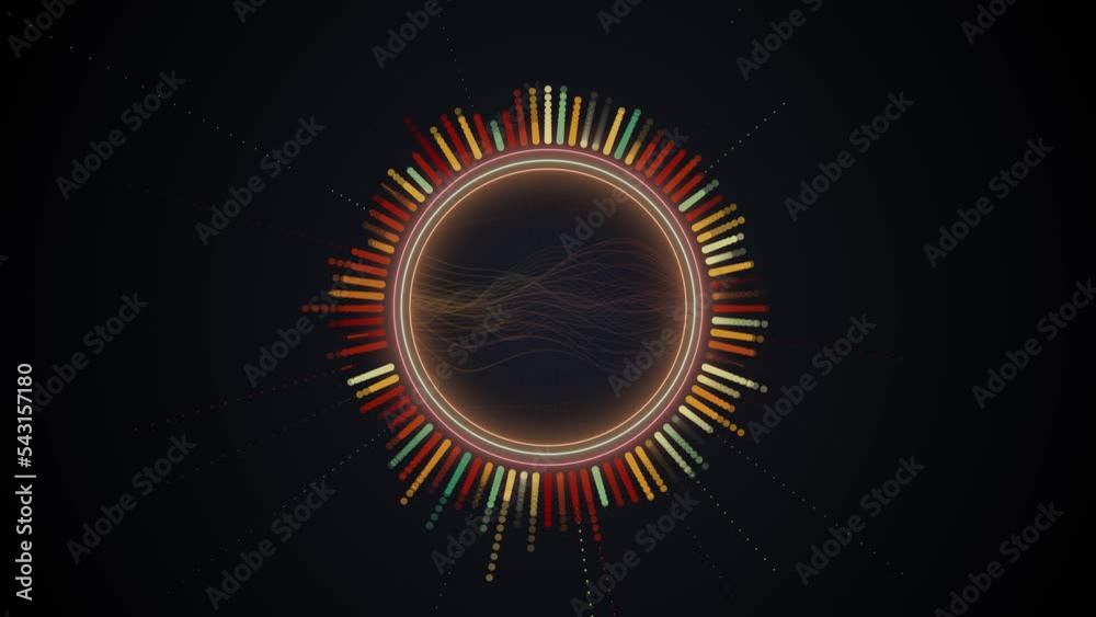 Audio Circular Colorful Spectrum EQ Equalizer Analysis Loop Stock ビデオ ...