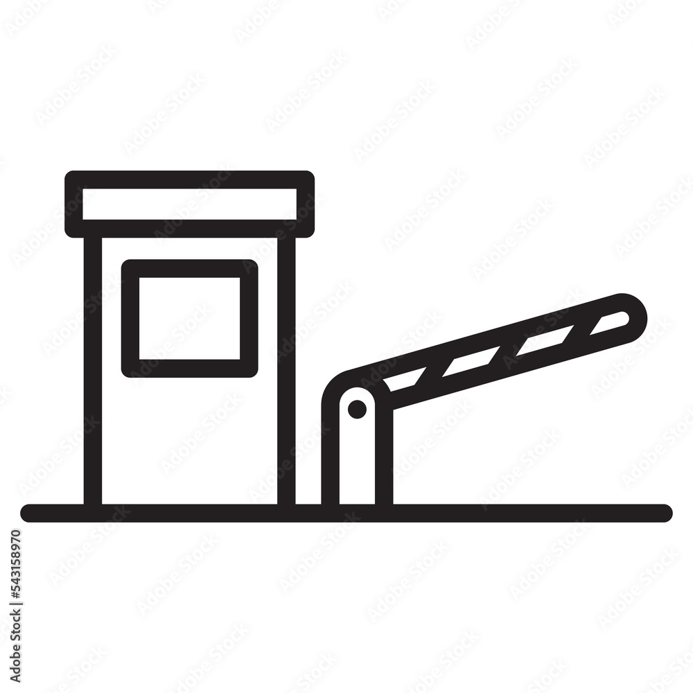 Toll road linear icon. Toll checkpoint Gate outline illustration. Stock ...