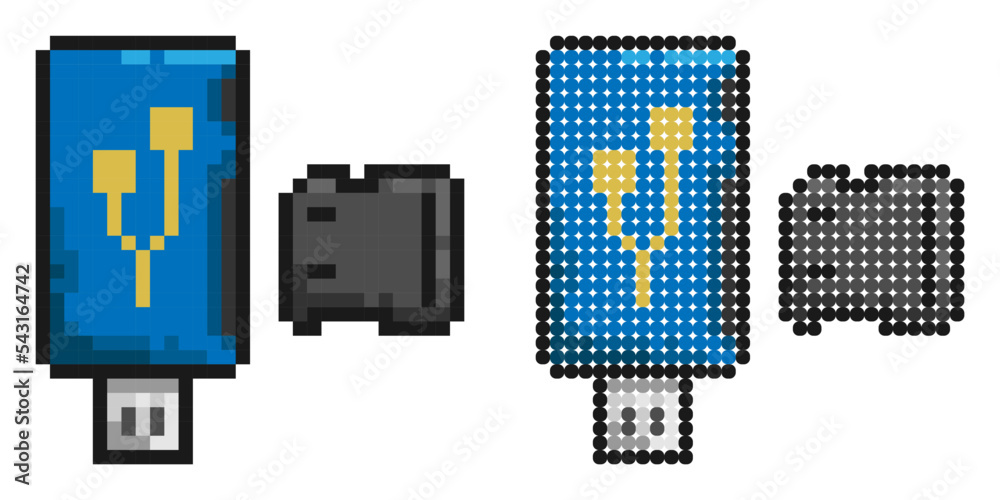 Pixel icon. Adapter for connecting external carriers of digital ...