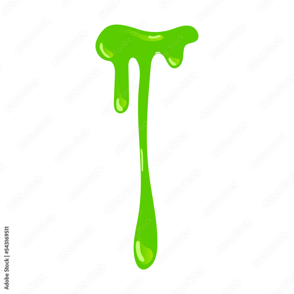 Green snot slime splash and blob. Vector illustration of sticky mucus ...
