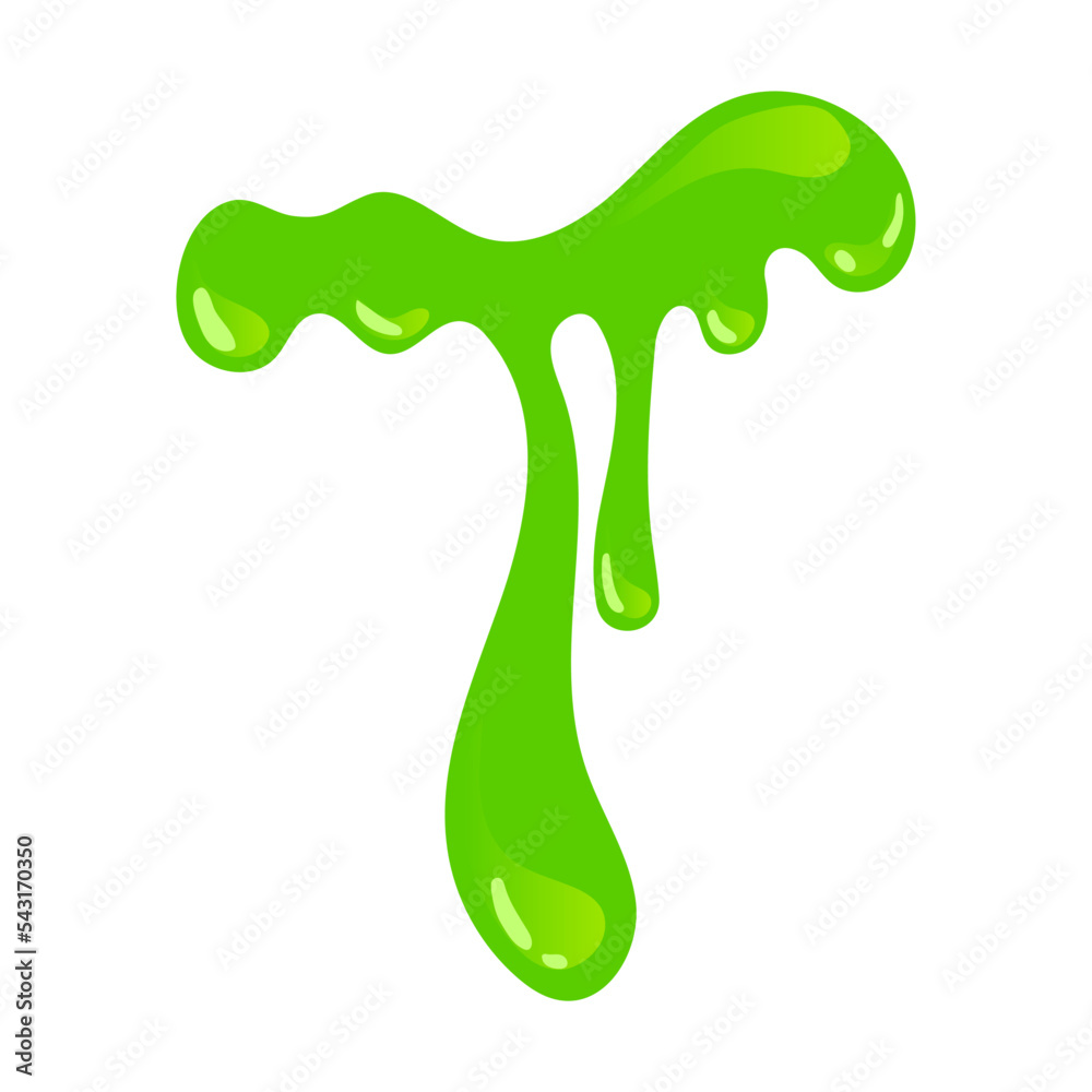 Green horizontal slime splash and blob. Vector illustration of sticky ...