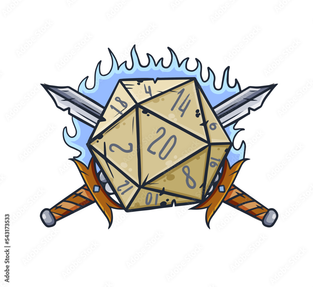 Dice d20 for playing Dnd. Dungeon and dragons board game. Crossed ... Dice d20 for playing Dnd. Dungeon and dragons board game. Crossed ...