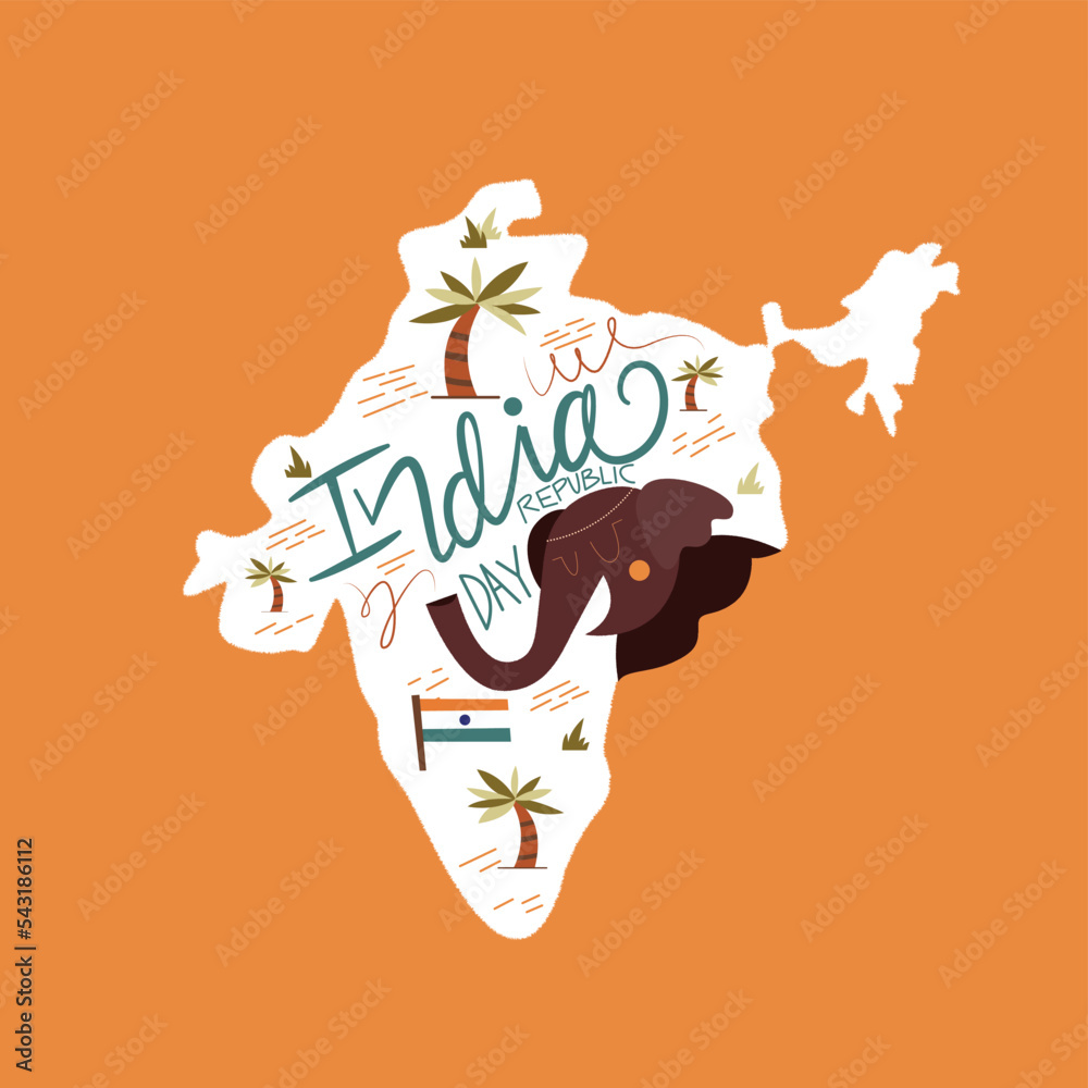easy to edit vector illustration of Indian map formed by different ...