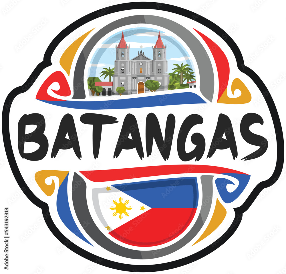 Batangas Philippines Flag Travel Souvenir Sticker Skyline Landmark Logo ...