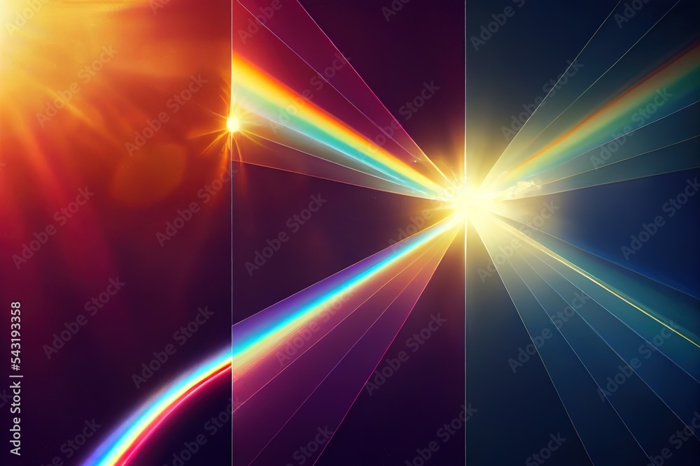 Sun Lens Flare Overlays, Rainbow overlays photoshop overlays Stock ...
