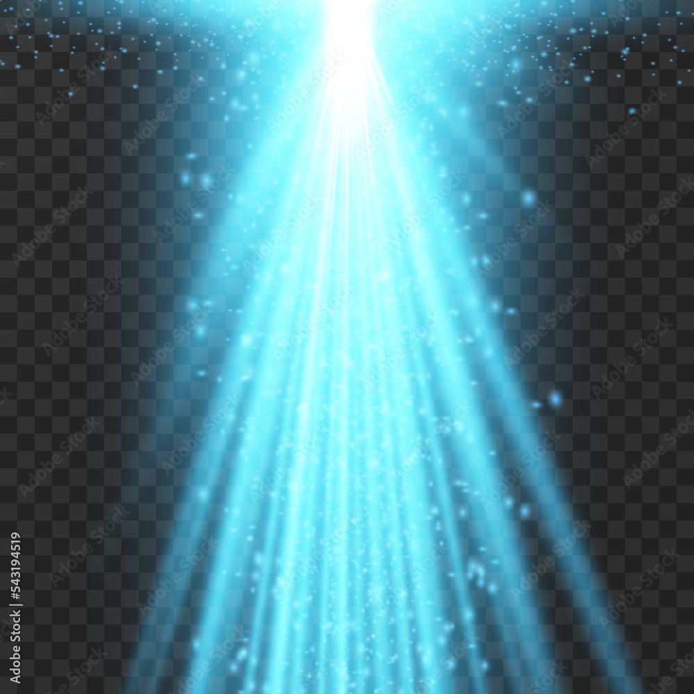 Blue star spotlight background. On a transparent background. Stock ...