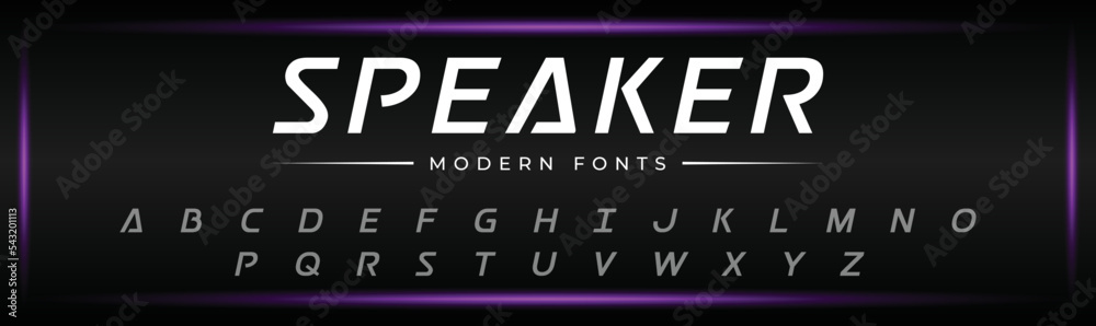 SPEAKER luxury classic tech sports letter set design. Modern minimal ...