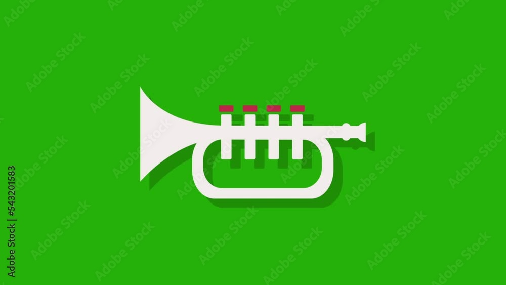 Cartoon trumpet animation. Christmas celebration elements. Cartoon ...